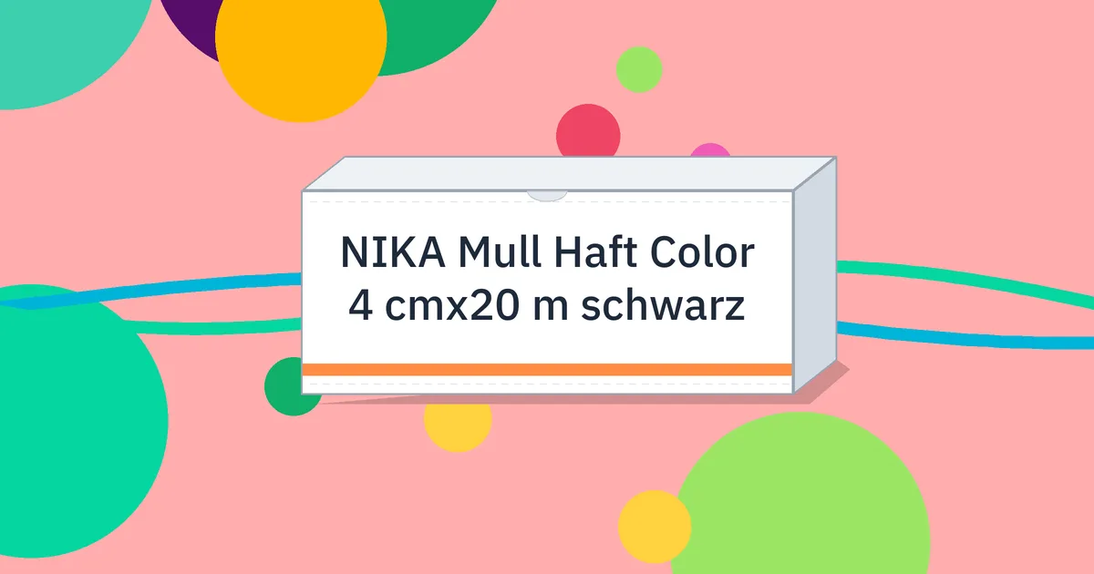 Symbolbild: Packung mit der Aufschrift NIKA Mull Haft Color 4 cmx20 m schwarz (PZN 18171630) – Verfügbarkeit und Bezug in Apotheken in Frankfurt am Main