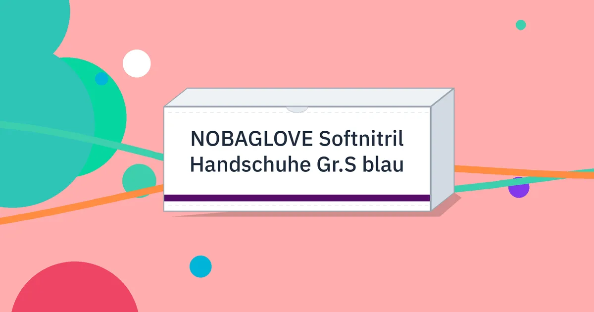 Symbolbild: Packung mit der Aufschrift NOBAGLOVE Softnitril Handschuhe Gr.S blau (PZN 07421897) – Verfügbarkeit und Bezug in Apotheken in Frankfurt am Main