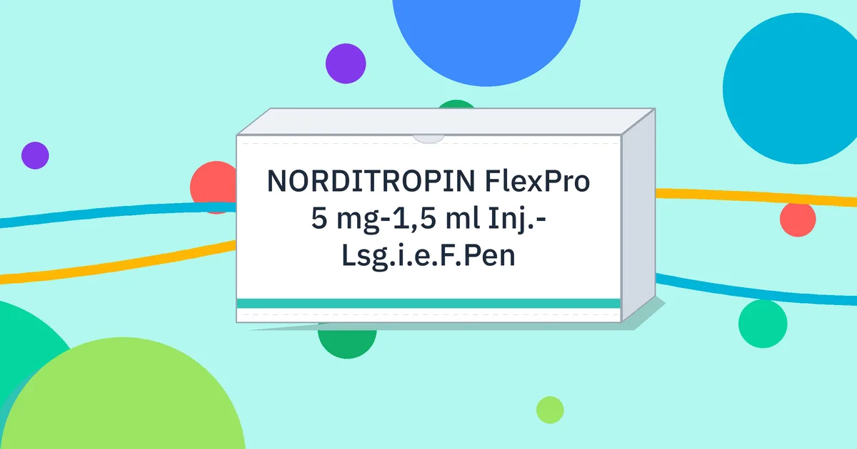 Symbolbild: Packung mit der Aufschrift NORDITROPIN FlexPro 5 mg-1,5 ml Inj.-Lsg.i.e.F.Pen (PZN 16323662) – Verfügbarkeit und Bezug in Apotheken in Frankfurt am Main