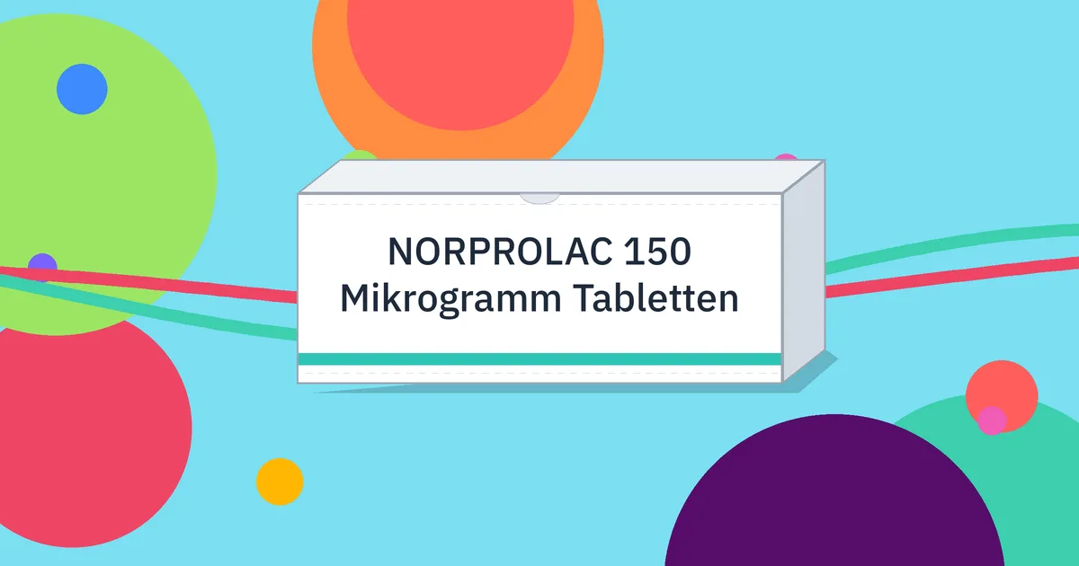 Symbolbild: Packung mit der Aufschrift NORPROLAC 150 Mikrogramm Tabletten (PZN 01839408) – Verfügbarkeit und Bezug in Apotheken in Frankfurt am Main