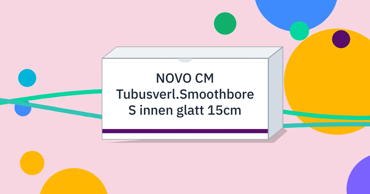 Symbolbild: Packung mit der Aufschrift NOVO CM Tubusverl.Smoothbore S innen glatt 15cm (PZN 18471378) – Verfügbarkeit und Bezug in Apotheken in Frankfurt am Main