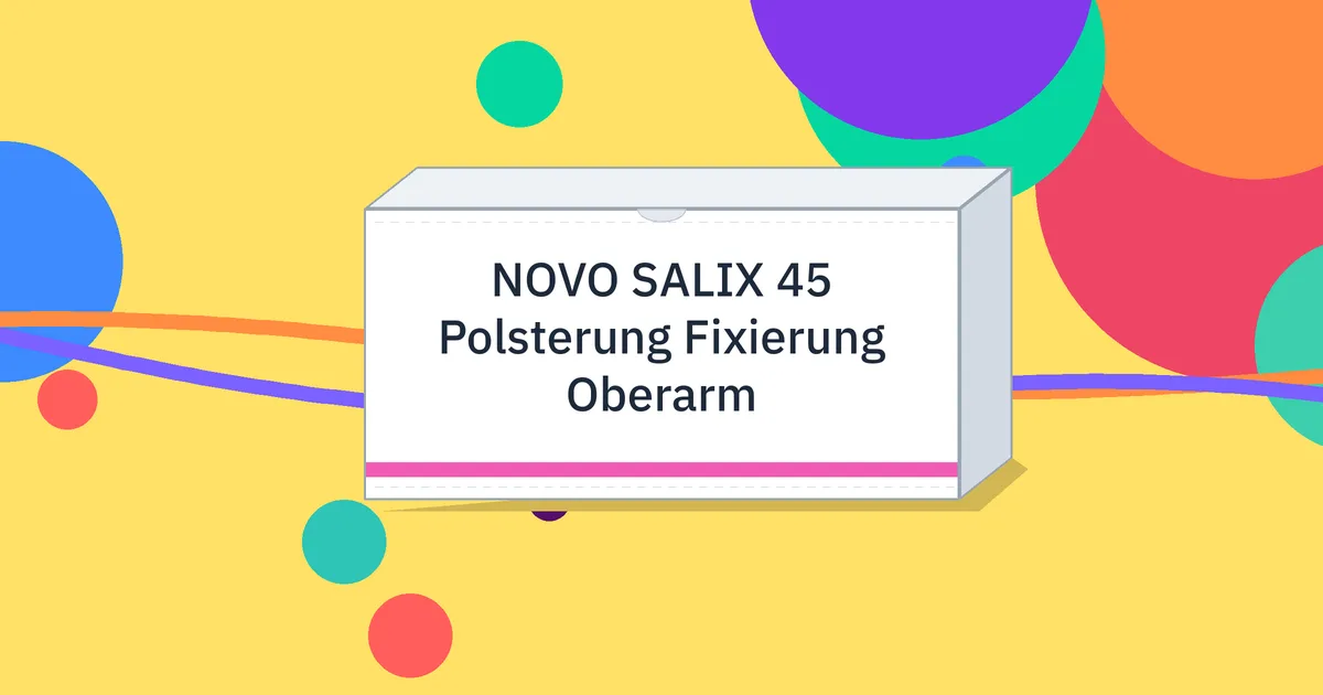 Symbolbild: Packung mit der Aufschrift NOVO SALIX 45 Polsterung Fixierung Oberarm (PZN 19407603) – Verfügbarkeit und Bezug in Apotheken in Frankfurt am Main