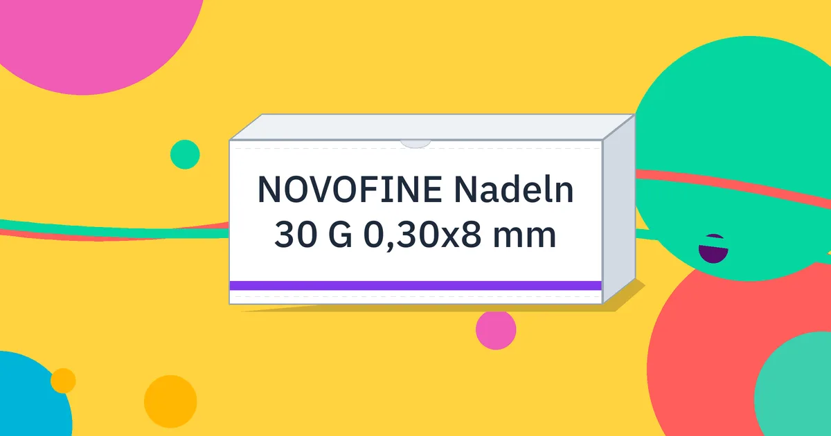 Symbolbild: Packung mit der Aufschrift NOVOFINE Nadeln 30 G 0,30x8 mm (PZN 09885359) – Verfügbarkeit und Bezug in Apotheken in Frankfurt am Main
