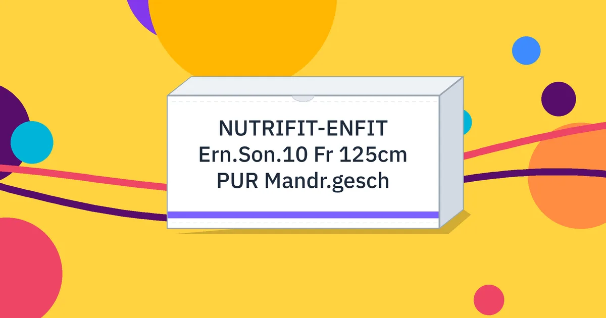 Symbolbild: Packung mit der Aufschrift NUTRIFIT-ENFIT Ern.Son.10 Fr 125cm PUR Mandr.gesch (PZN 14174152) – Verfügbarkeit und Bezug in Apotheken in Frankfurt am Main