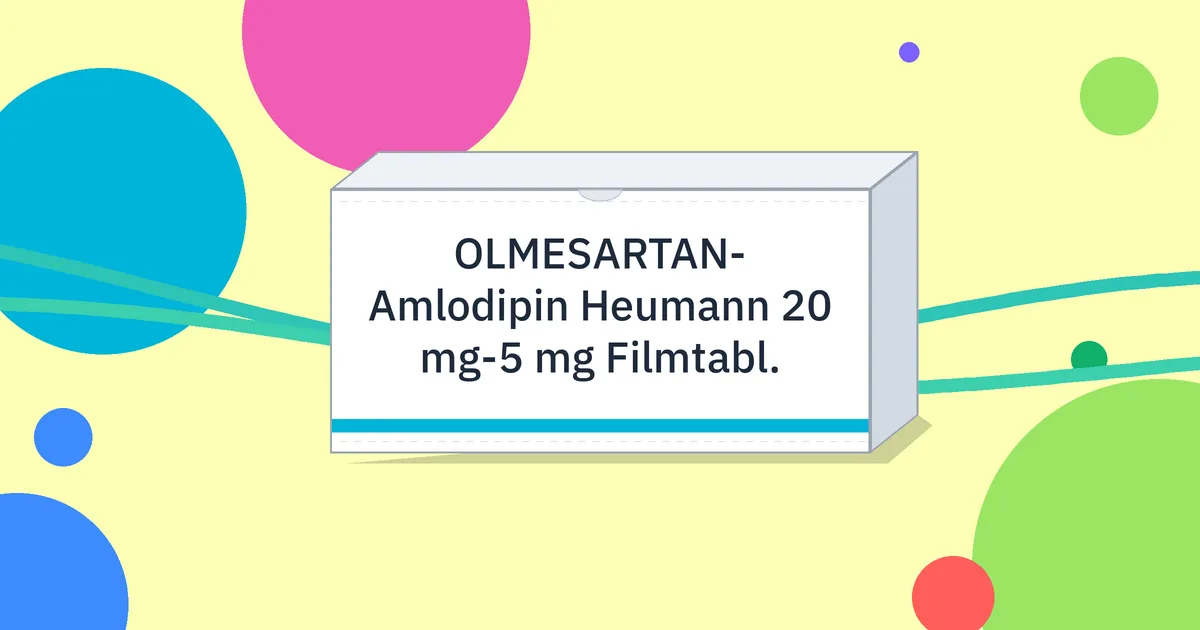 Symbolbild: Packung mit der Aufschrift OLMESARTAN-Amlodipin Heumann 20 mg-5 mg Filmtabl. (PZN 14214791) – Verfügbarkeit und Bezug in Apotheken in Frankfurt am Main