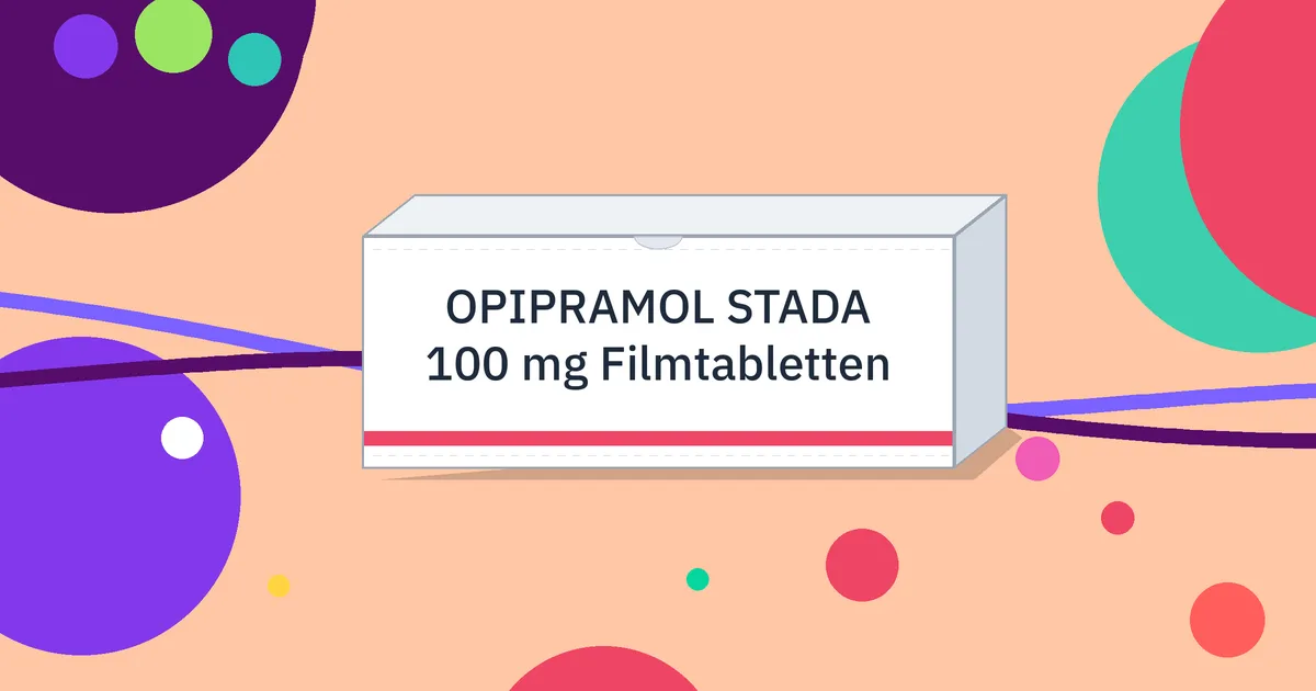 Symbolbild: Packung mit der Aufschrift OPIPRAMOL STADA 100 mg Filmtabletten (PZN 04775985) – Verfügbarkeit und Bezug in Apotheken in Frankfurt am Main