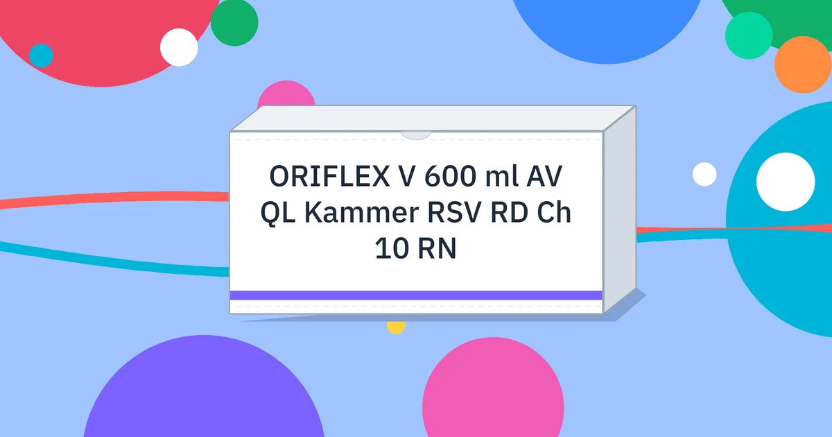 Symbolbild: Packung mit der Aufschrift ORIFLEX V 600 ml AV QL Kammer RSV RD Ch 10 RN (PZN 17485384) – Verfügbarkeit und Bezug in Apotheken in Frankfurt am Main