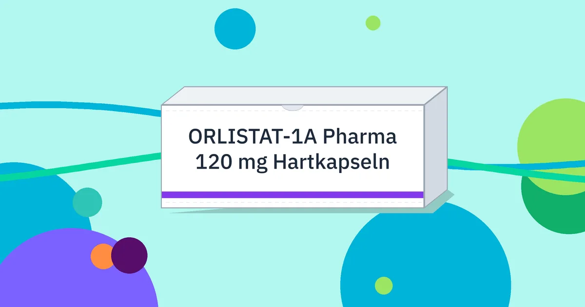 Symbolbild: Packung mit der Aufschrift ORLISTAT-1A Pharma 120 mg Hartkapseln (PZN 14237295) – Verfügbarkeit und Bezug in Apotheken in Frankfurt am Main