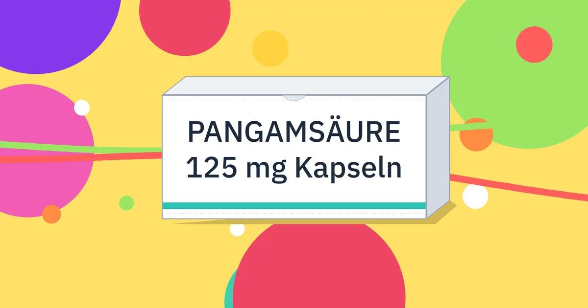 Symbolbild: Packung mit der Aufschrift PANGAMSÄURE 125 mg Kapseln (PZN 12659017) – Verfügbarkeit und Bezug in Apotheken in Frankfurt am Main