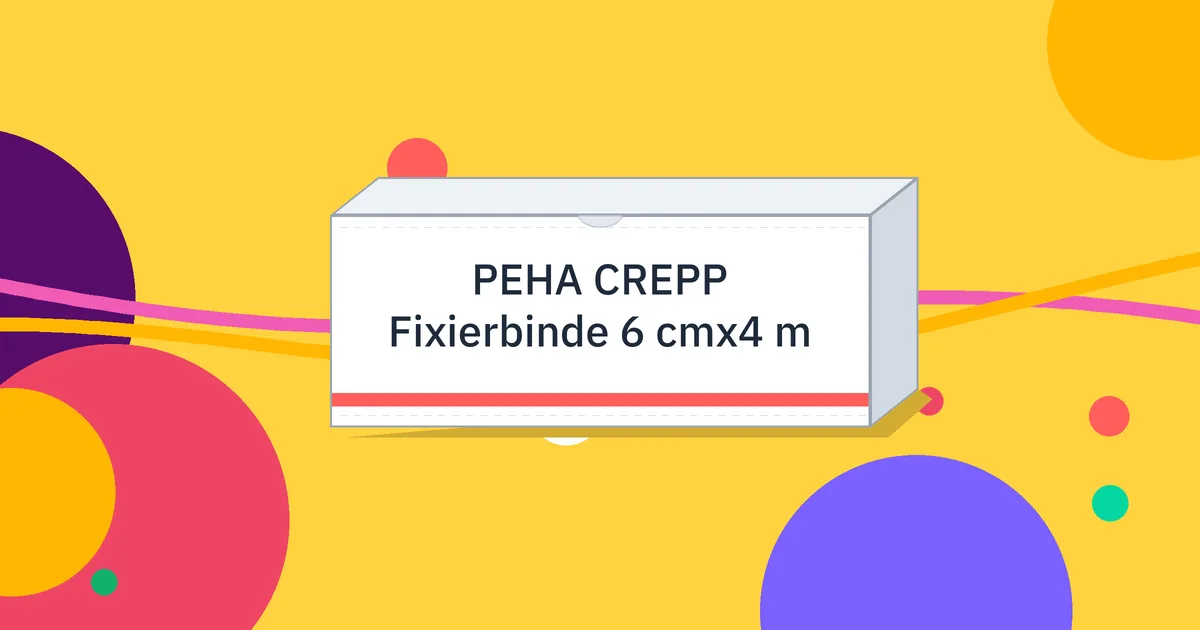 Symbolbild: Packung mit der Aufschrift PEHA CREPP Fixierbinde 6 cmx4 m (PZN 17452605) – Verfügbarkeit und Bezug in Apotheken in Frankfurt am Main