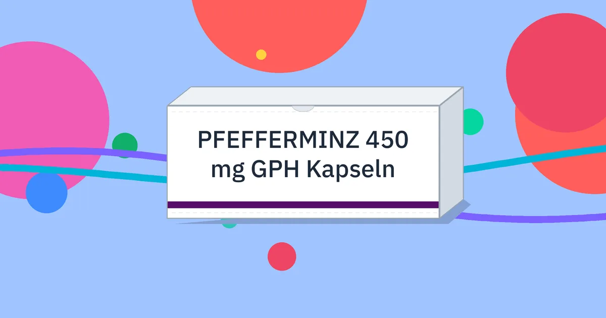 Symbolbild: Packung mit der Aufschrift PFEFFERMINZ 450 mg GPH Kapseln (PZN 06922901) – Verfügbarkeit und Bezug in Apotheken in Frankfurt am Main