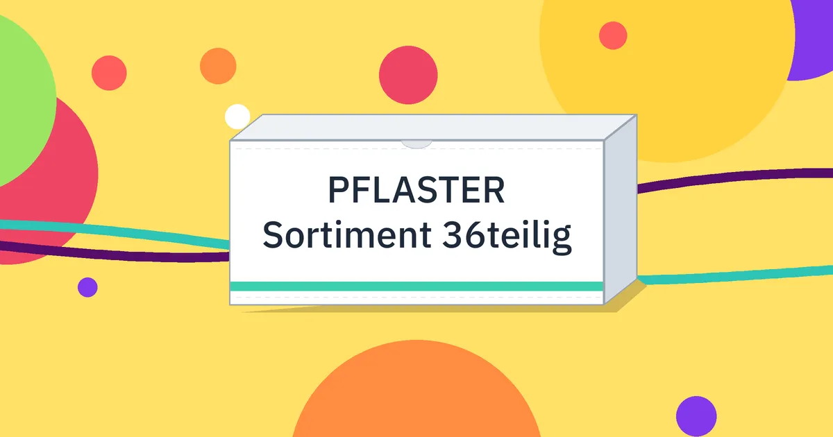 Symbolbild: Packung mit der Aufschrift PFLASTER Sortiment 36teilig (PZN 19269087) – Verfügbarkeit und Bezug in Apotheken in Frankfurt am Main