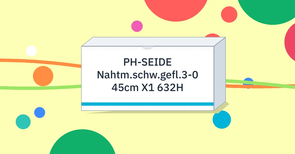 Symbolbild: Packung mit der Aufschrift PH-SEIDE Nahtm.schw.gefl.3-0 45cm X1 632H (PZN 16806538) – Verfügbarkeit und Bezug in Apotheken in Frankfurt am Main