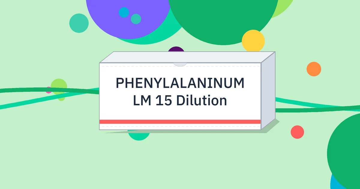 Symbolbild: Packung mit der Aufschrift PHENYLALANINUM LM 15 Dilution (PZN 13783966) – Verfügbarkeit und Bezug in Apotheken in Frankfurt am Main