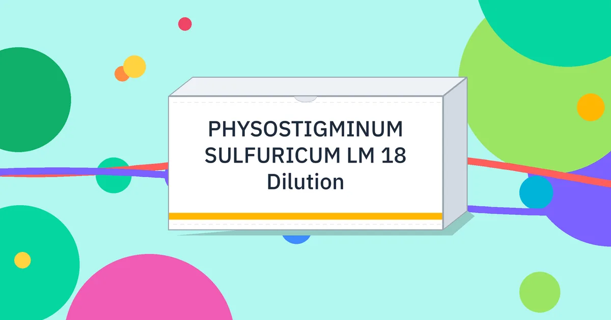 Symbolbild: Packung mit der Aufschrift PHYSOSTIGMINUM SULFURICUM LM 18 Dilution (PZN 13640250) – Verfügbarkeit und Bezug in Apotheken in Frankfurt am Main