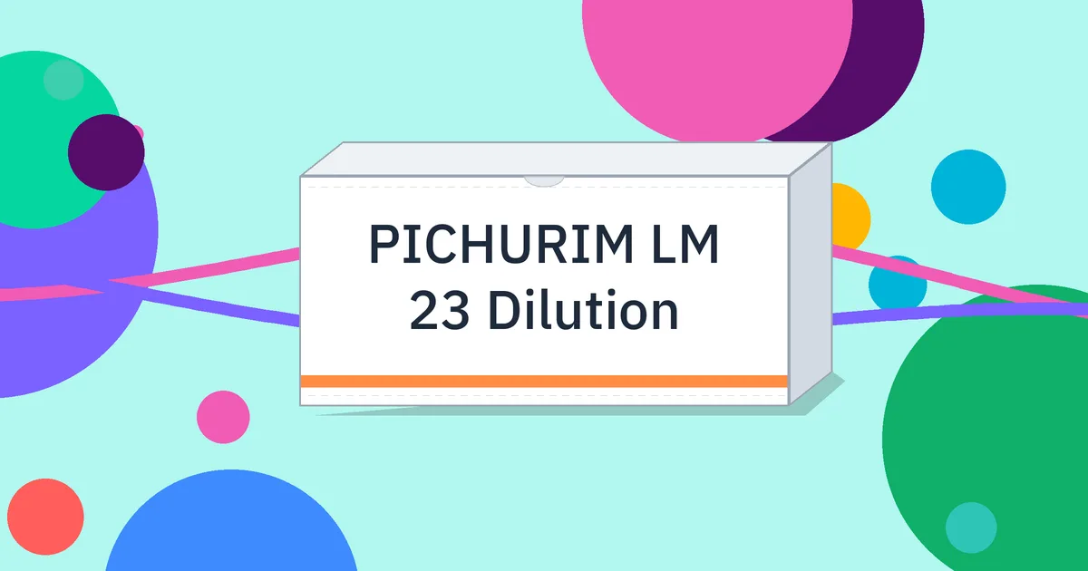Symbolbild: Packung mit der Aufschrift PICHURIM LM 23 Dilution (PZN 13641255) – Verfügbarkeit und Bezug in Apotheken in Frankfurt am Main