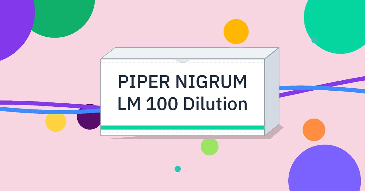 Symbolbild: Packung mit der Aufschrift PIPER NIGRUM LM 100 Dilution (PZN 13645135) – Verfügbarkeit und Bezug in Apotheken in Frankfurt am Main