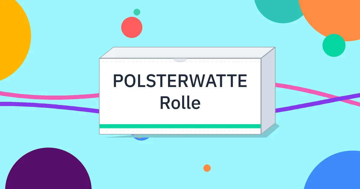 Symbolbild: Packung mit der Aufschrift POLSTERWATTE Rolle (PZN 07093329) – Verfügbarkeit und Bezug in Apotheken in Frankfurt am Main