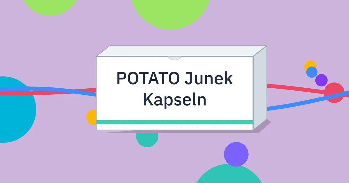Symbolbild: Packung mit der Aufschrift POTATO Junek Kapseln (PZN 02583968) – Verfügbarkeit und Bezug in Apotheken in Frankfurt am Main