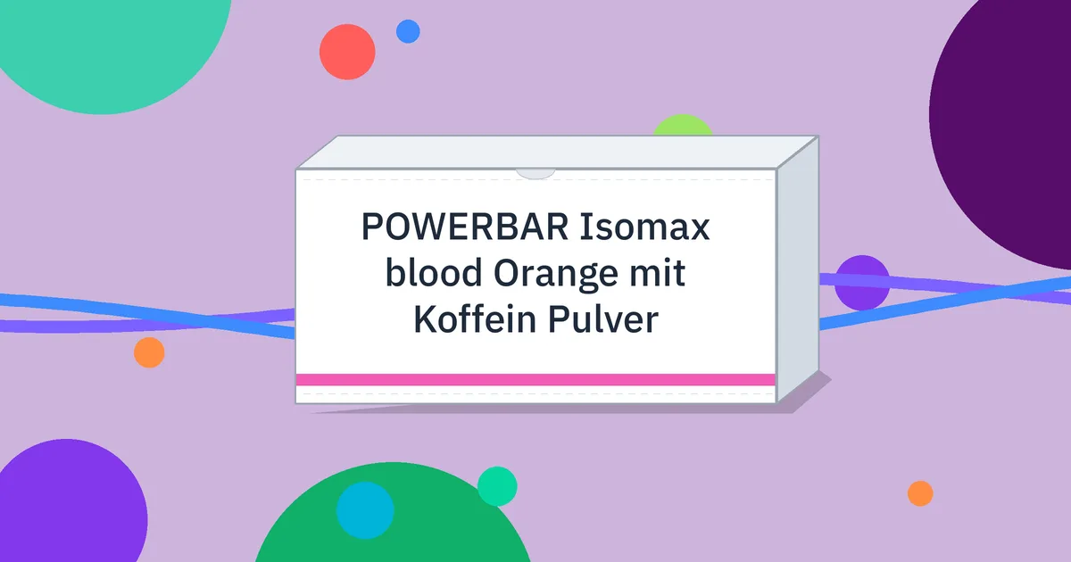 Symbolbild: Packung mit der Aufschrift POWERBAR Isomax blood Orange mit Koffein Pulver (PZN 15303309) – Verfügbarkeit und Bezug in Apotheken in Frankfurt am Main