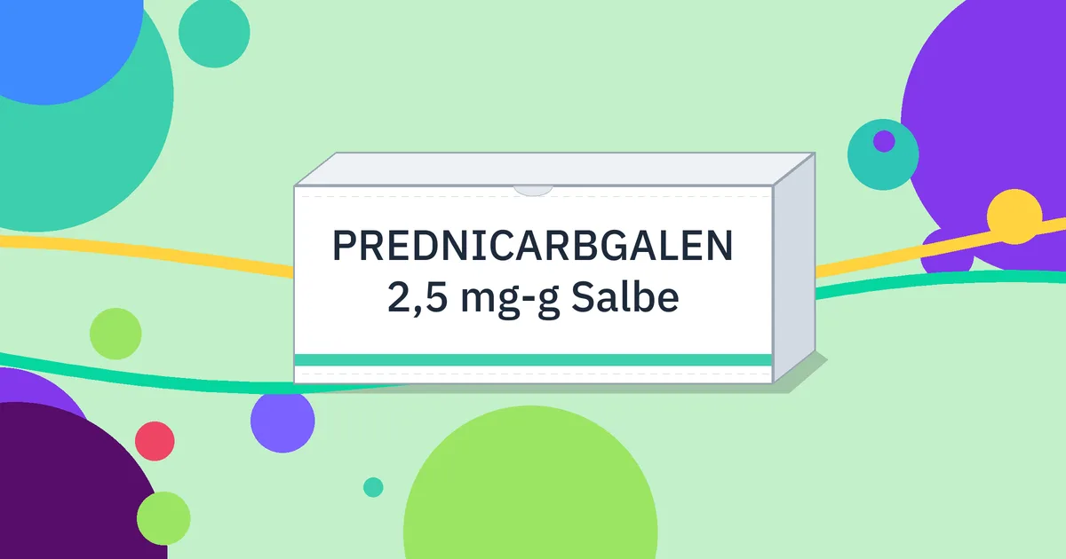 Symbolbild: Packung mit der Aufschrift PREDNICARBGALEN 2,5 mg-g Salbe (PZN 15629608) – Verfügbarkeit und Bezug in Apotheken in Frankfurt am Main