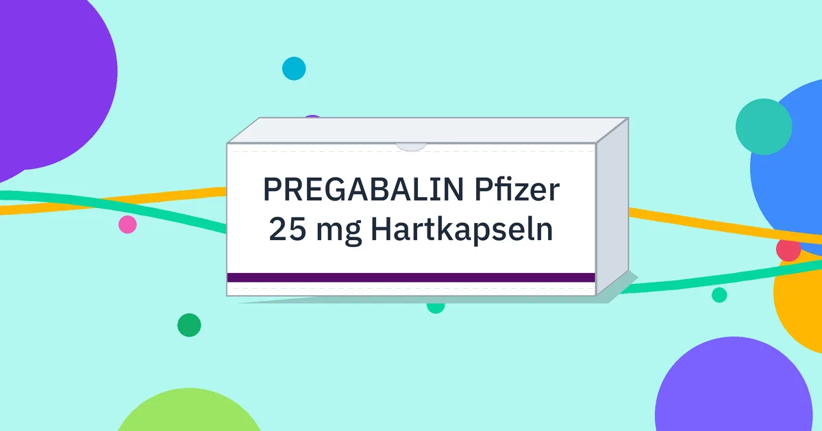Symbolbild: Packung mit der Aufschrift PREGABALIN Pfizer 25 mg Hartkapseln (PZN 10327699) – Verfügbarkeit und Bezug in Apotheken in Frankfurt am Main
