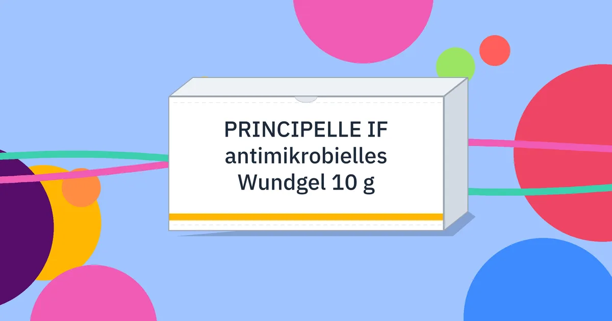 Symbolbild: Packung mit der Aufschrift PRINCIPELLE IF antimikrobielles Wundgel 10 g (PZN 12494556) – Verfügbarkeit und Bezug in Apotheken in Frankfurt am Main