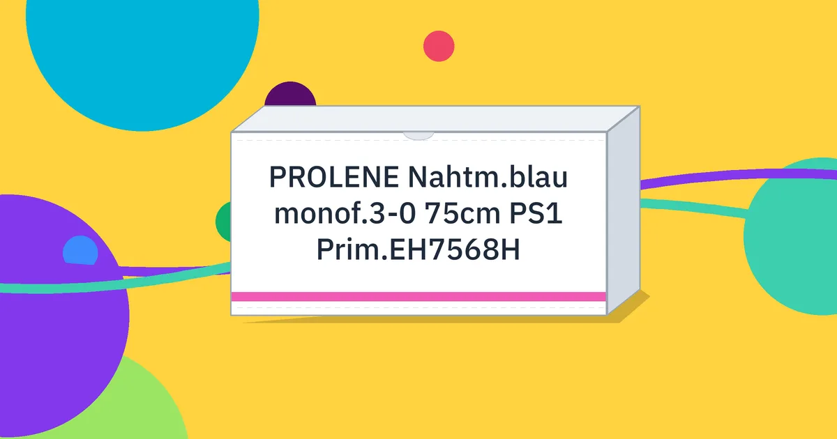 Symbolbild: Packung mit der Aufschrift PROLENE Nahtm.blau monof.3-0 75cm PS1 Prim.EH7568H (PZN 16255802) – Verfügbarkeit und Bezug in Apotheken in Frankfurt am Main