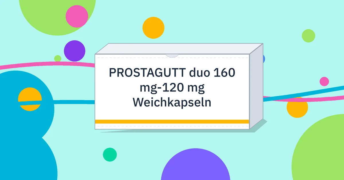 Symbolbild: Packung mit der Aufschrift PROSTAGUTT duo 160 mg-120 mg Weichkapseln (PZN 16151770) – Verfügbarkeit und Bezug in Apotheken in Frankfurt am Main