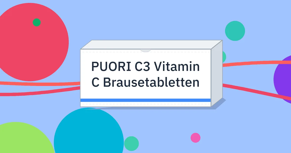 Symbolbild: Packung mit der Aufschrift PUORI C3 Vitamin C Brausetabletten (PZN 17291119) – Verfügbarkeit und Bezug in Apotheken in Frankfurt am Main