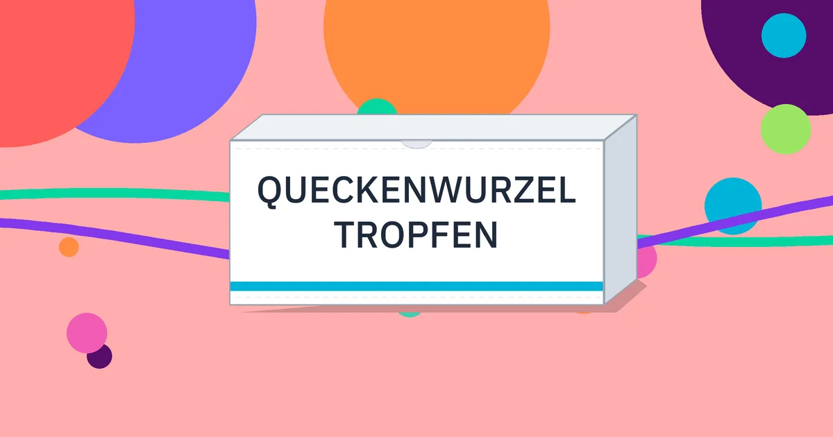 Symbolbild: Packung mit der Aufschrift QUECKENWURZEL TROPFEN (PZN 14282226) – Verfügbarkeit und Bezug in Apotheken in Frankfurt am Main