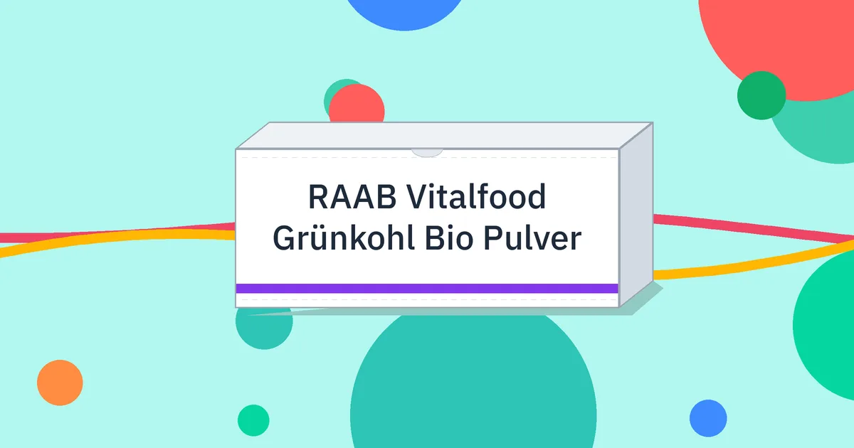 Symbolbild: Packung mit der Aufschrift RAAB Vitalfood Grünkohl Bio Pulver (PZN 19305156) – Verfügbarkeit und Bezug in Apotheken in Frankfurt am Main