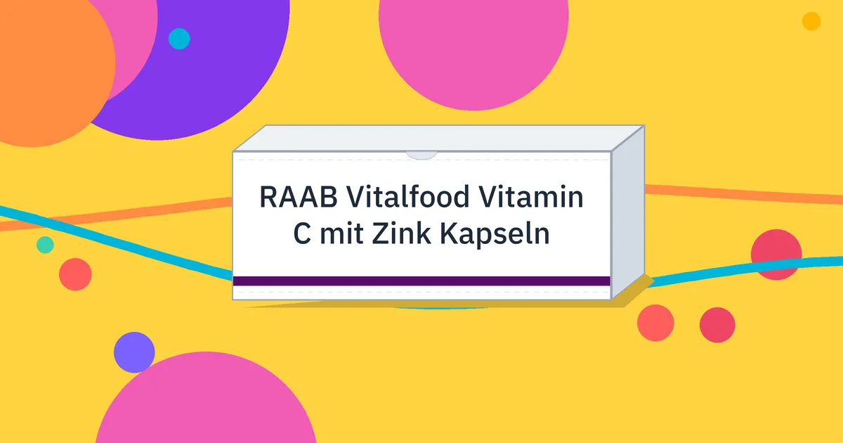 Symbolbild: Packung mit der Aufschrift RAAB Vitalfood Vitamin C mit Zink Kapseln (PZN 20739121) – Verfügbarkeit und Bezug in Apotheken in Frankfurt am Main