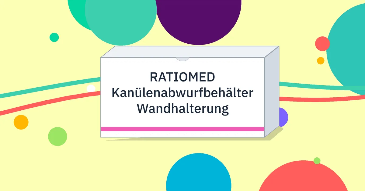 Symbolbild: Packung mit der Aufschrift RATIOMED Kanülenabwurfbehälter Wandhalterung (PZN 18197339) – Verfügbarkeit und Bezug in Apotheken in Frankfurt am Main