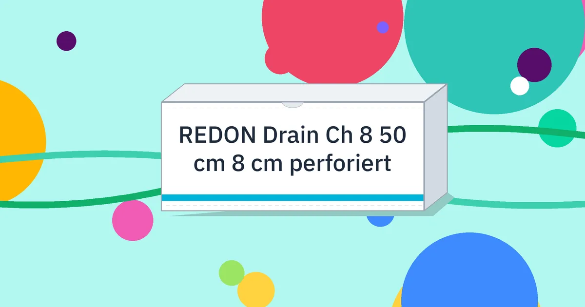 Symbolbild: Packung mit der Aufschrift REDON Drain Ch 8 50 cm 8 cm perforiert (PZN 04790772) – Verfügbarkeit und Bezug in Apotheken in Frankfurt am Main
