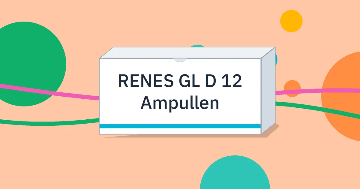 Symbolbild: Packung mit der Aufschrift RENES GL D 12 Ampullen (PZN 03354767) – Verfügbarkeit und Bezug in Apotheken in Frankfurt am Main