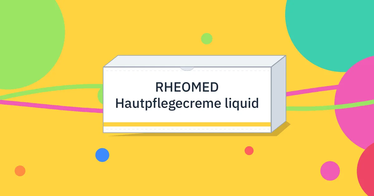 Symbolbild: Packung mit der Aufschrift RHEOMED Hautpflegecreme liquid (PZN 01035147) – Verfügbarkeit und Bezug in Apotheken in Frankfurt am Main