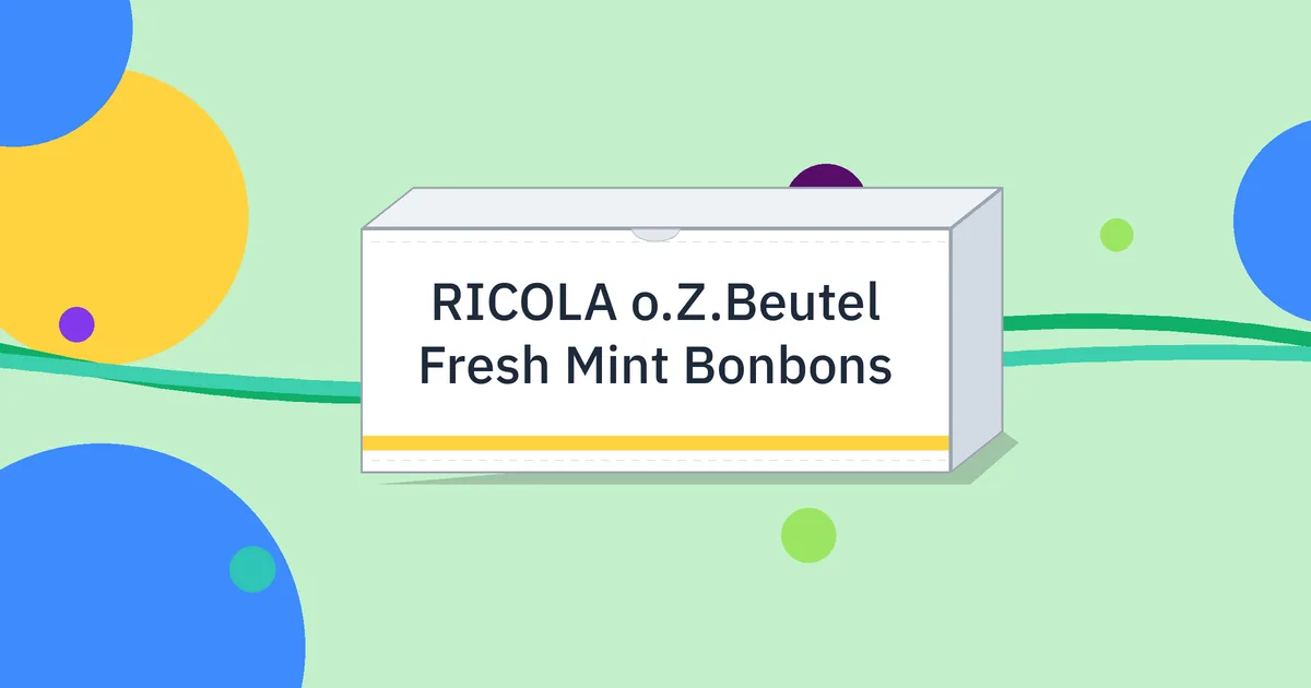 Symbolbild: Packung mit der Aufschrift RICOLA o.Z.Beutel Fresh Mint Bonbons (PZN 20413980) – Verfügbarkeit und Bezug in Apotheken in Frankfurt am Main