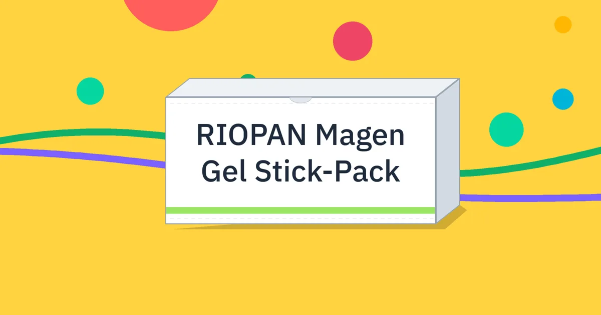 Symbolbild: Packung mit der Aufschrift RIOPAN Magen Gel Stick-Pack (PZN 08592939) – Verfügbarkeit und Bezug in Apotheken in Frankfurt am Main