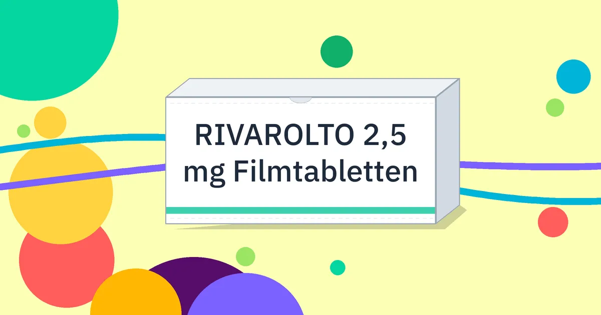 Symbolbild: Packung mit der Aufschrift RIVAROLTO 2,5 mg Filmtabletten (PZN 18824196) – Verfügbarkeit und Bezug in Apotheken in Frankfurt am Main