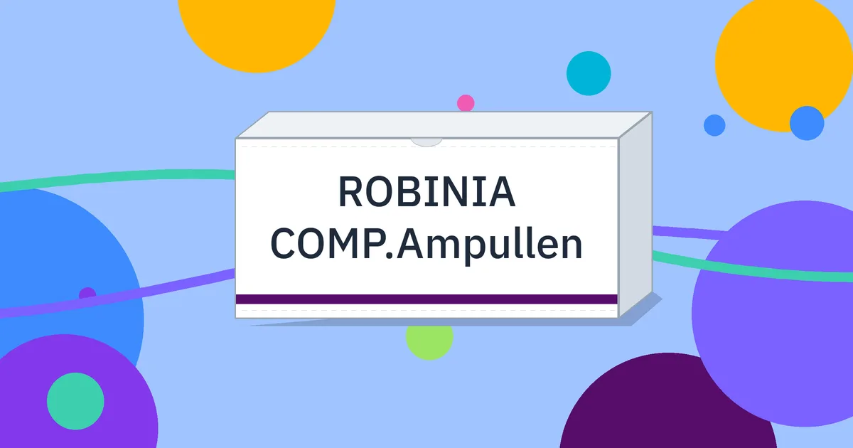 Symbolbild: Packung mit der Aufschrift ROBINIA COMP.Ampullen (PZN 01752009) – Verfügbarkeit und Bezug in Apotheken in Frankfurt am Main