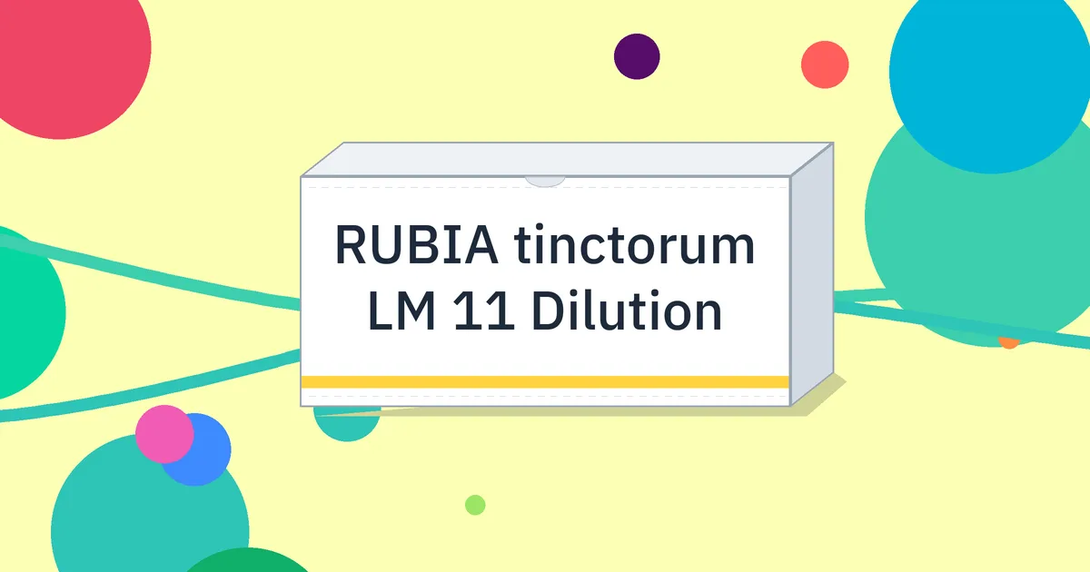 Symbolbild: Packung mit der Aufschrift RUBIA tinctorum LM 11 Dilution (PZN 13056746) – Verfügbarkeit und Bezug in Apotheken in Frankfurt am Main