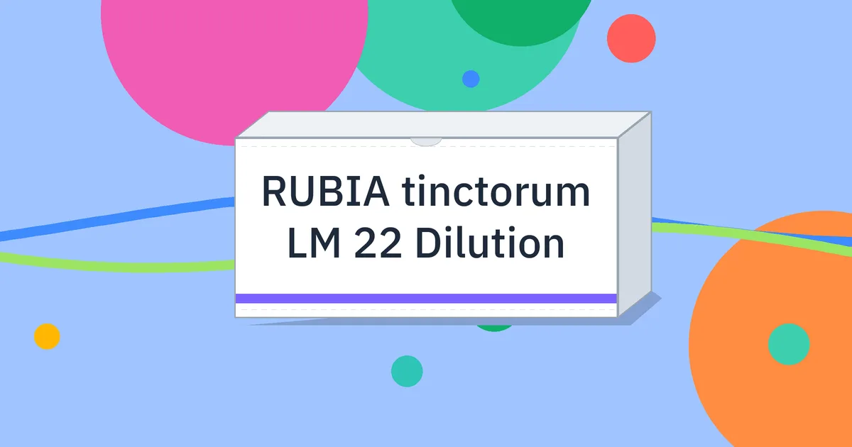 Symbolbild: Packung mit der Aufschrift RUBIA tinctorum LM 22 Dilution (PZN 13056870) – Verfügbarkeit und Bezug in Apotheken in Frankfurt am Main
