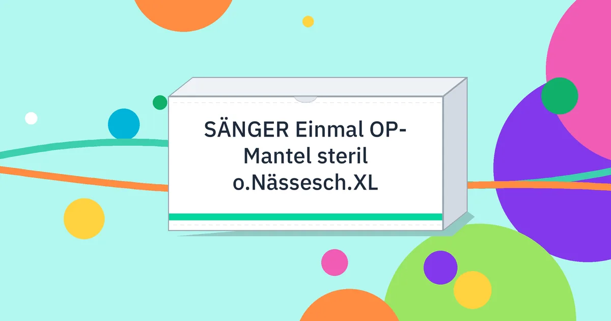 Symbolbild: Packung mit der Aufschrift SÄNGER Einmal OP-Mantel steril o.Nässesch.XL (PZN 02190660) – Verfügbarkeit und Bezug in Apotheken in Frankfurt am Main