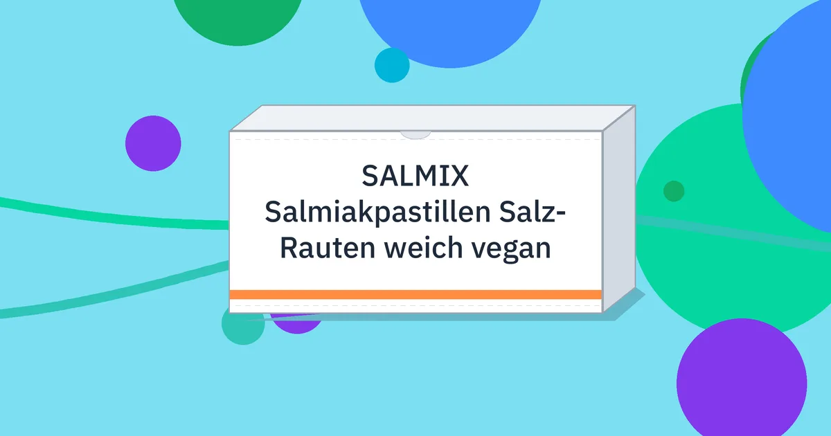 Symbolbild: Packung mit der Aufschrift SALMIX Salmiakpastillen Salz-Rauten weich vegan (PZN 19388343) – Verfügbarkeit und Bezug in Apotheken in Frankfurt am Main