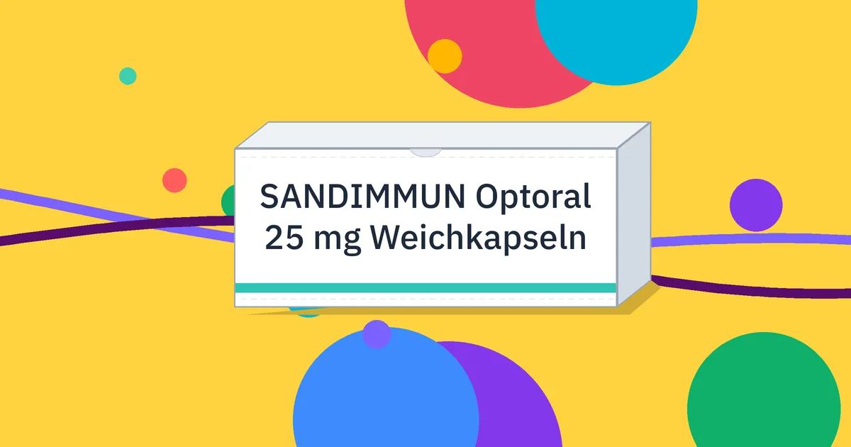 Symbolbild: Packung mit der Aufschrift SANDIMMUN Optoral 25 mg Weichkapseln (PZN 04680210) – Verfügbarkeit und Bezug in Apotheken in Frankfurt am Main