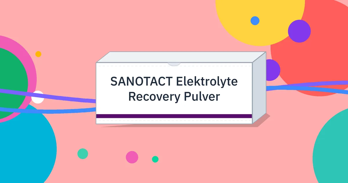 Symbolbild: Packung mit der Aufschrift SANOTACT Elektrolyte Recovery Pulver (PZN 19981348) – Verfügbarkeit und Bezug in Apotheken in Frankfurt am Main