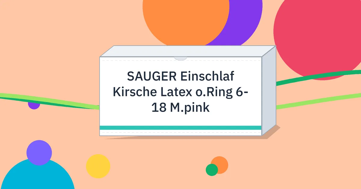 Symbolbild: Packung mit der Aufschrift SAUGER Einschlaf Kirsche Latex o.Ring 6-18 M.pink (PZN 09475265) – Verfügbarkeit und Bezug in Apotheken in Frankfurt am Main
