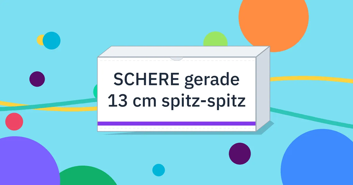 Symbolbild: Packung mit der Aufschrift SCHERE gerade 13 cm spitz-spitz (PZN 15869519) – Verfügbarkeit und Bezug in Apotheken in Frankfurt am Main