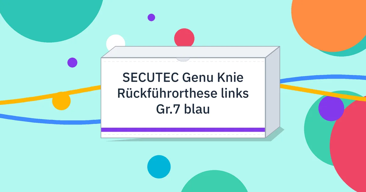 Symbolbild: Packung mit der Aufschrift SECUTEC Genu Knie Rückführorthese links Gr.7 blau (PZN 13568908) – Verfügbarkeit und Bezug in Apotheken in Frankfurt am Main